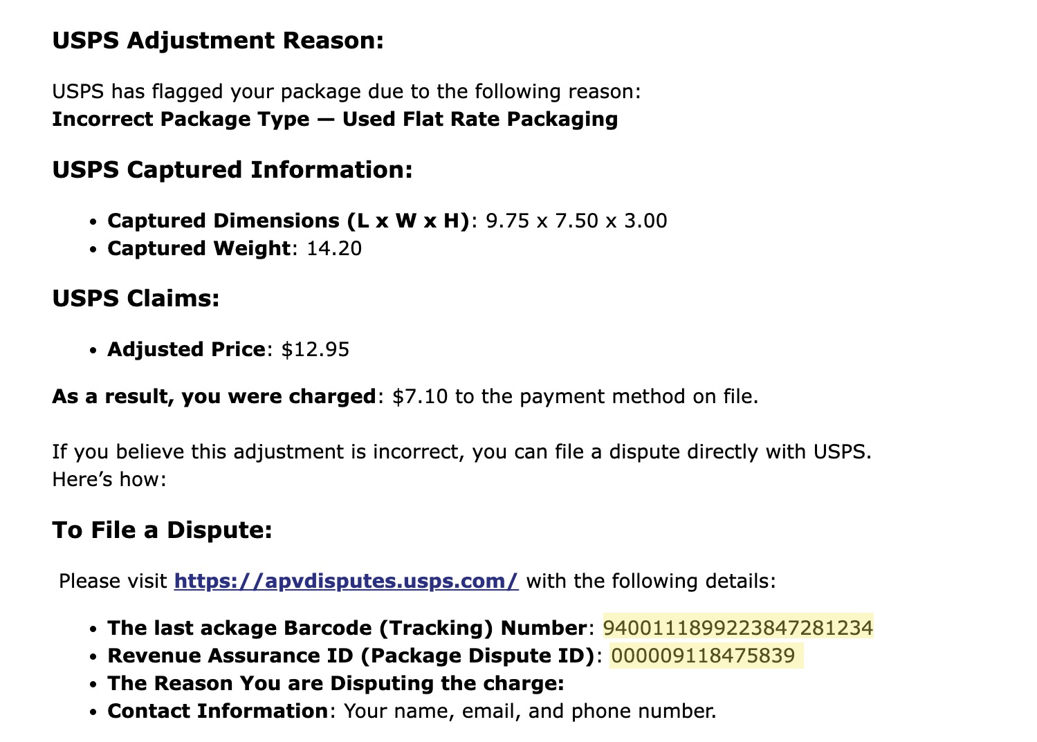 📦 USPS Adjustment (APV) Dispute Guide: What They Are & How to Handle Them - Thryft Ship